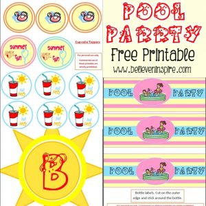 Summer Pool Party Free Printable